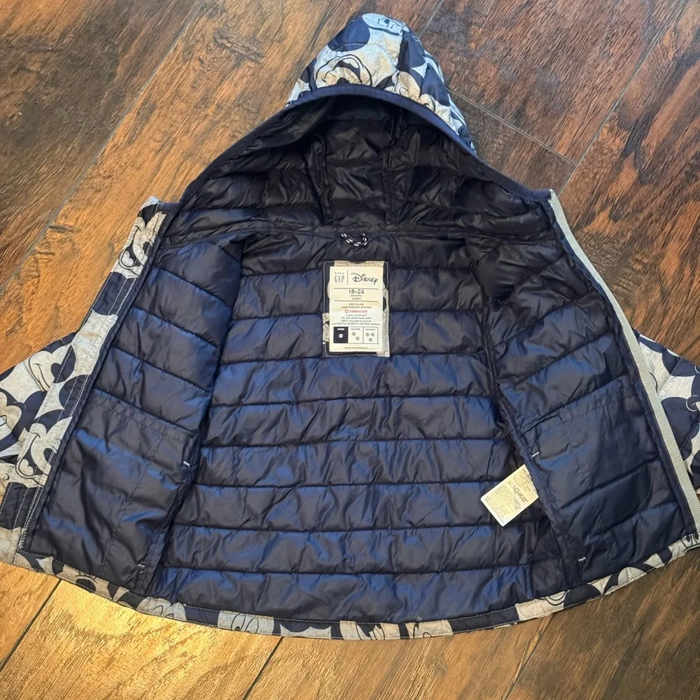 GAP | Jackets & Coats | Baby Gap Disney Mickey Mouse Puffer Jacket Gray ...